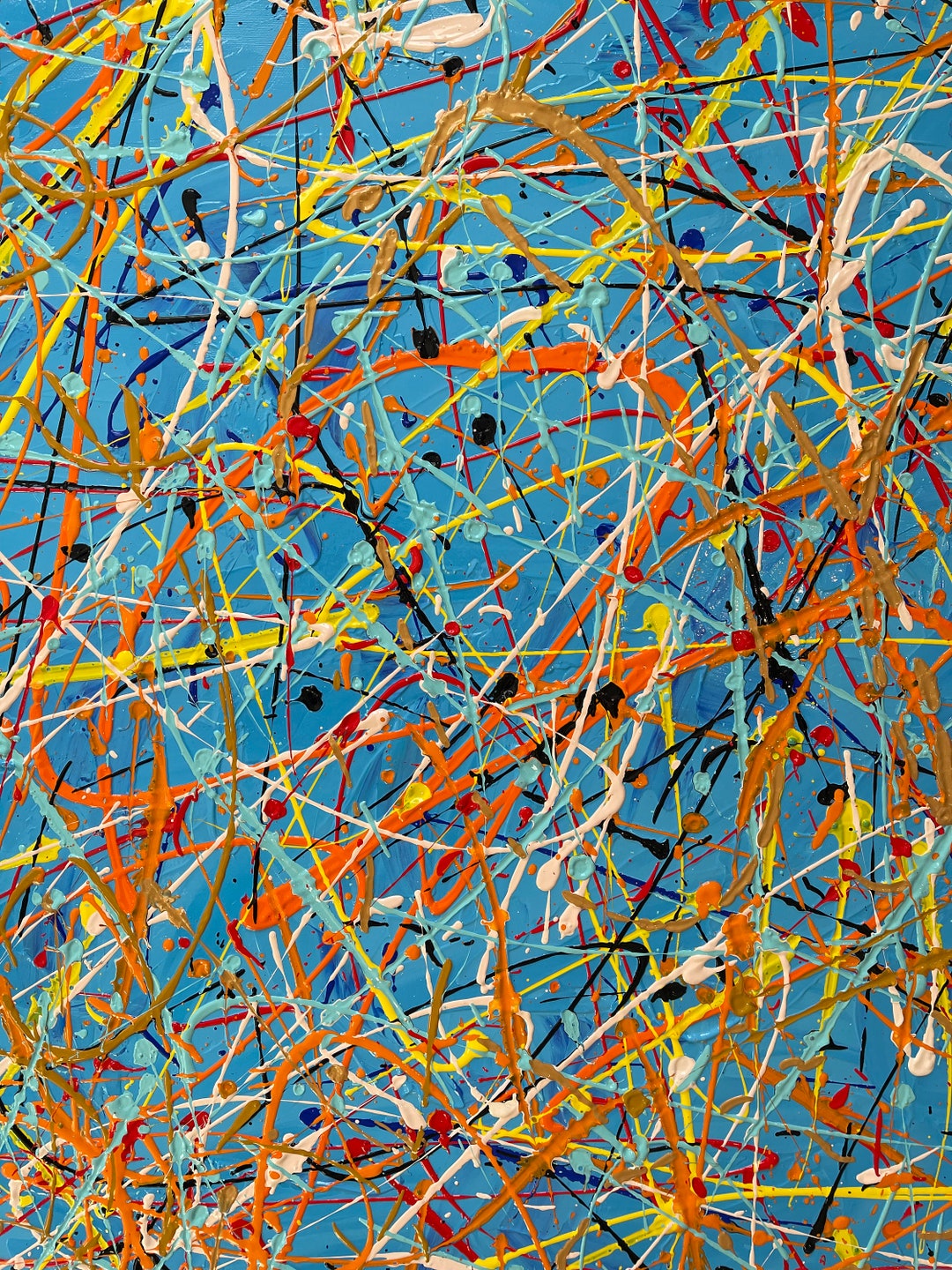Abstract Jackson Pollock Inspired Art, Jackson Pollock Large Artwork, Jackson Pollock Style Art ...
