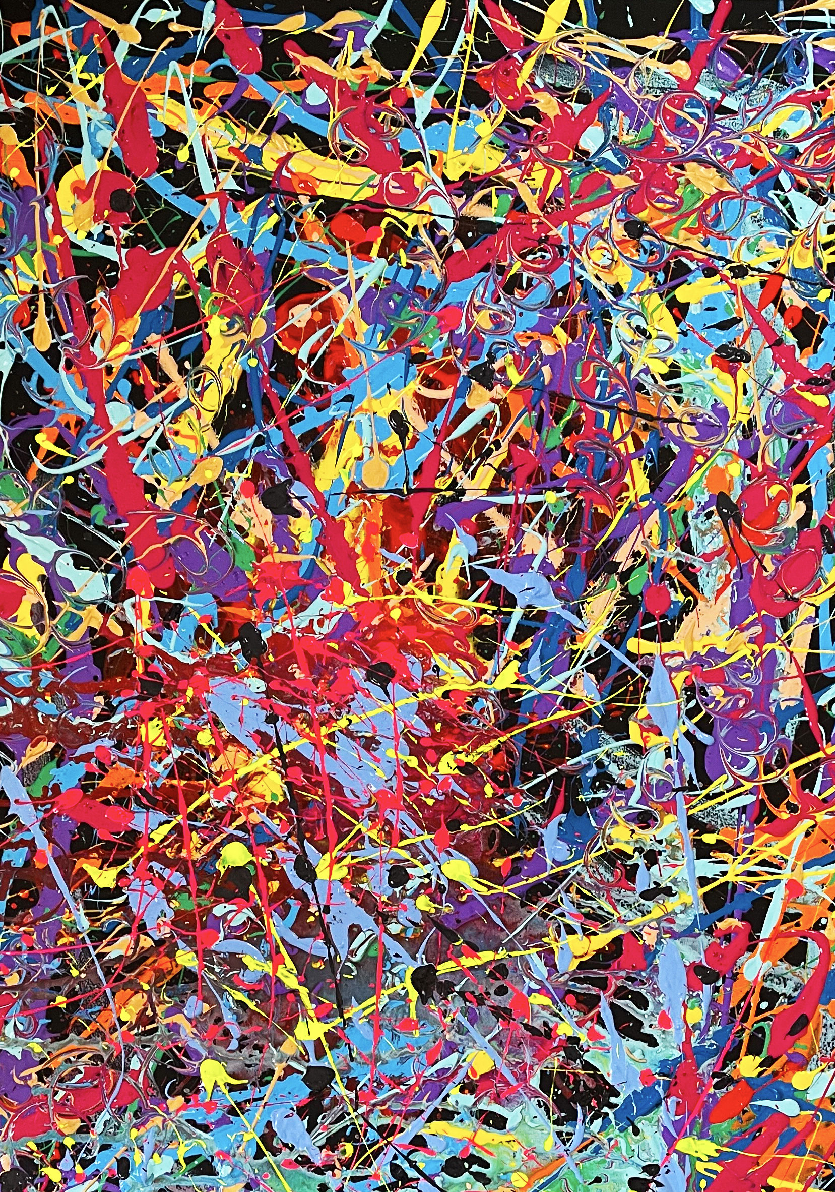 Abstract Jackson Pollock Inspired Art, Jackson Pollock Large Artwork ...