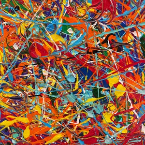 Abstract Jackson Pollock Inspired Art, Jackson Pollock Large Artwork ...
