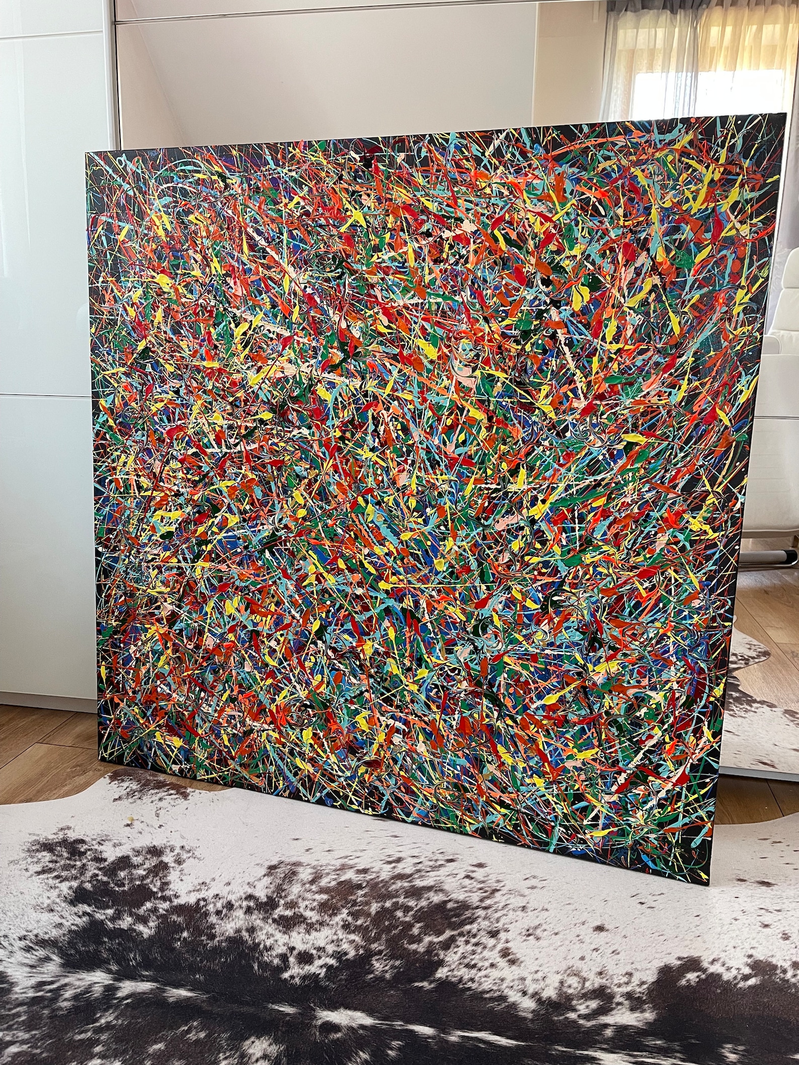 Abstract Jackson Pollock Inspired Art, Jackson Pollock Large Artwork, Jackson Pollock Style Art ...