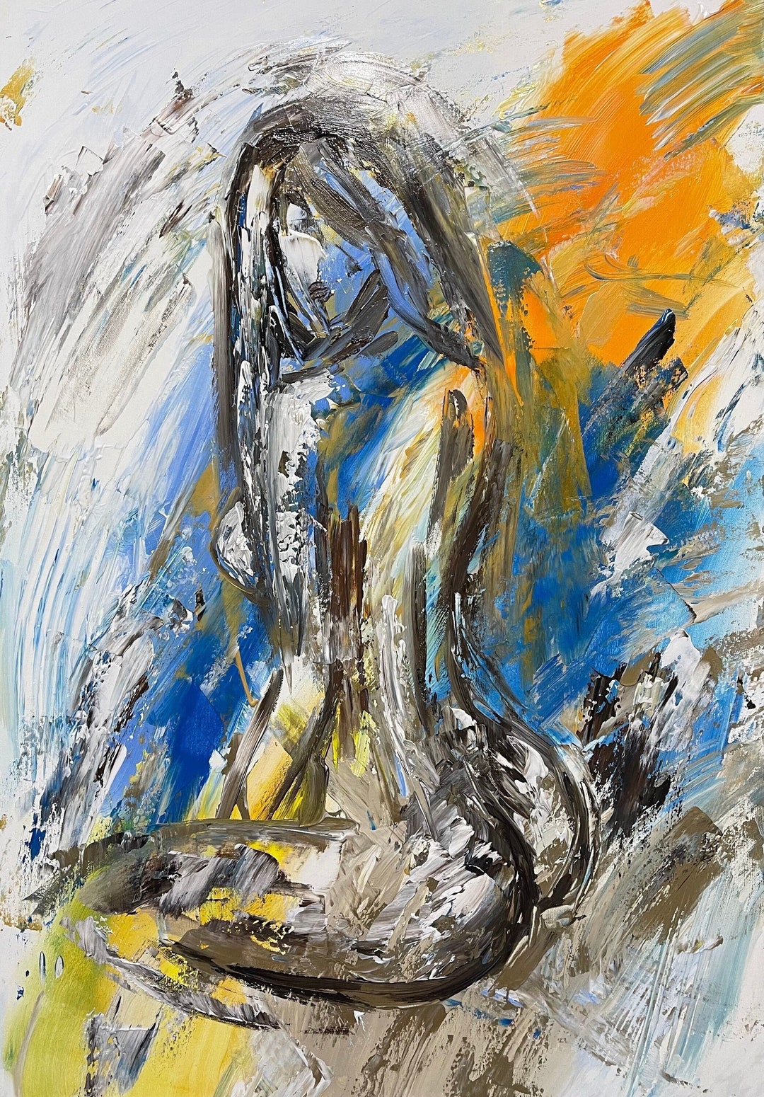 Painting Figure Romantic Sensual Abstract Body Painting Nude - Etsy