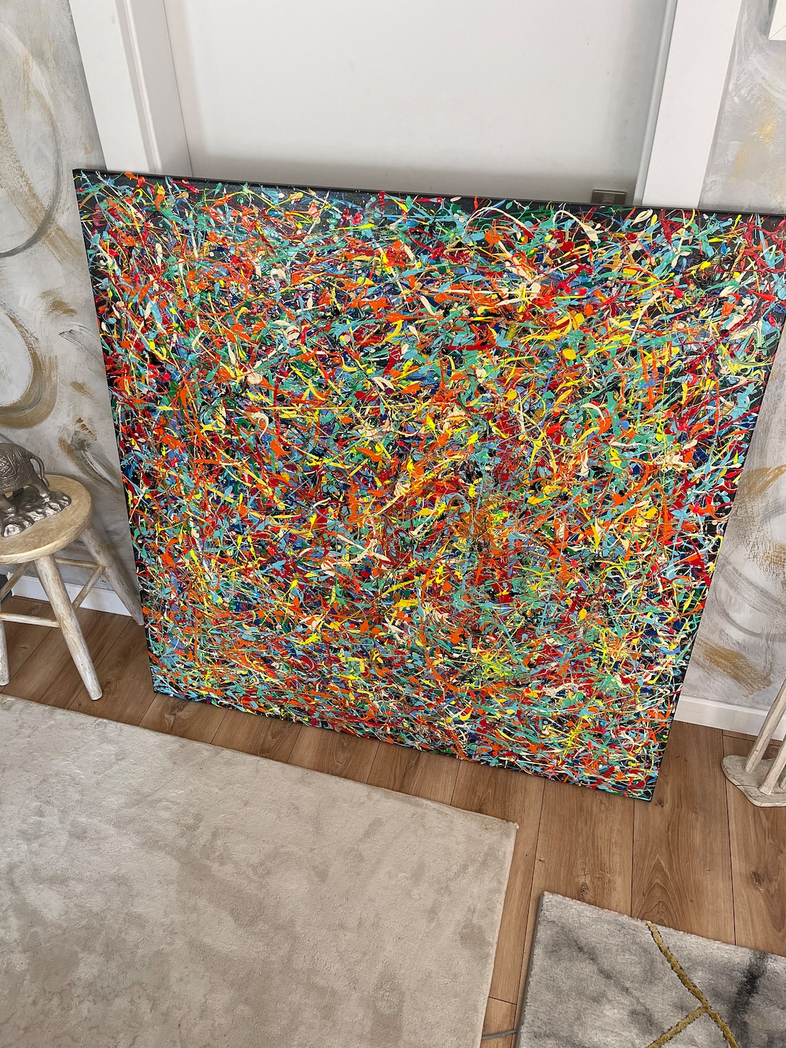 Abstract Jackson Pollock Inspired Art, Jackson Pollock Large Artwork ...