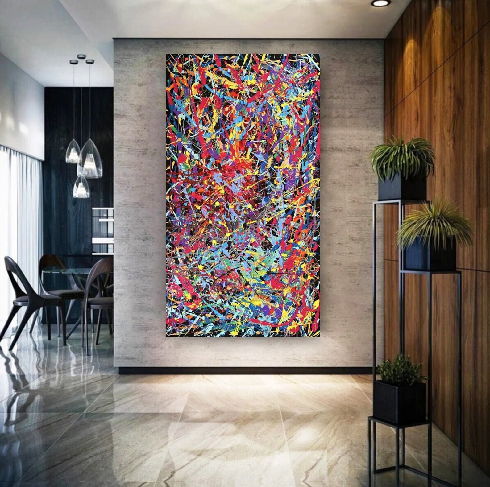 Abstract Jackson Pollock Inspired Art, Jackson Pollock Large Artwork ...