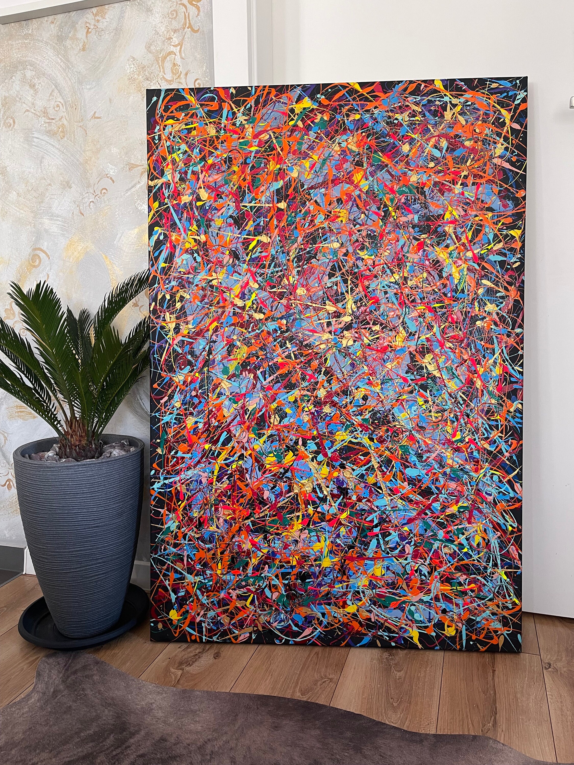 Abstract Jackson Pollock Inspired Art, Jackson Pollock Large Artwork ...