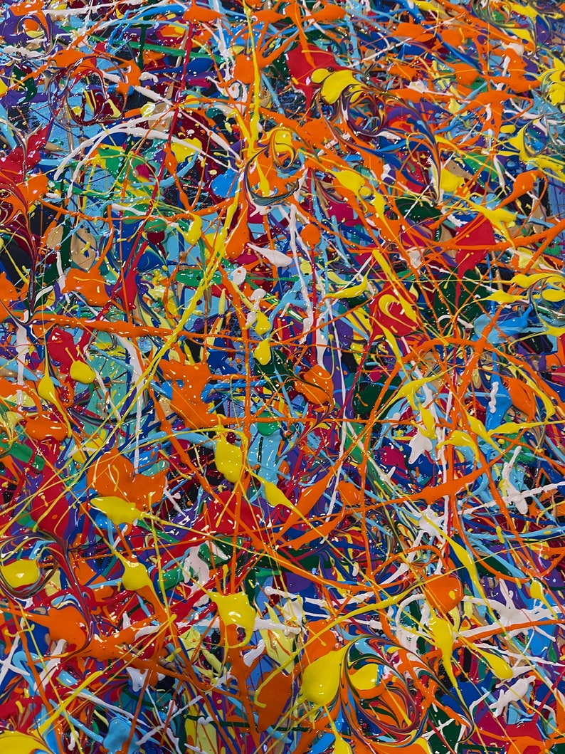 Abstract Jackson Pollock Inspired Art, Jackson Pollock Large Artwork ...