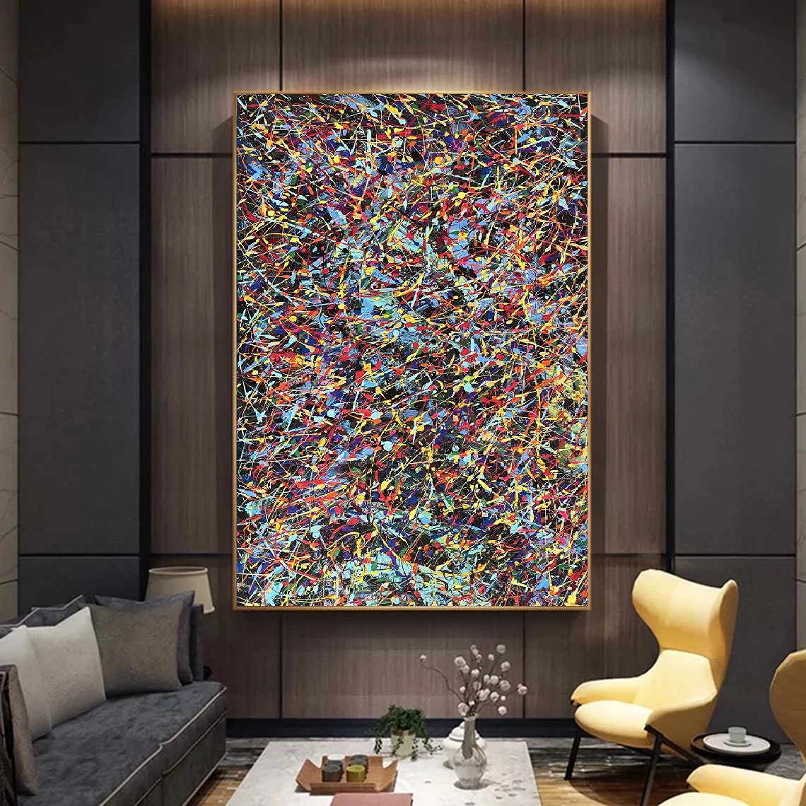 Abstract Jackson Pollock Inspired Art, Jackson Pollock Large Artwork ...