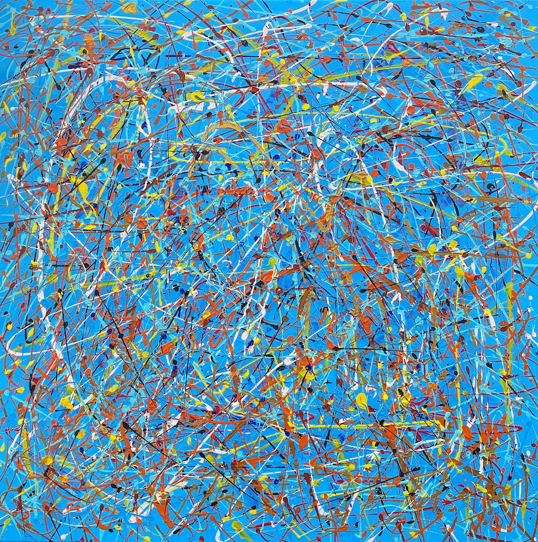 Abstract Jackson Pollock Inspired Art, Jackson Pollock Large Artwork ...