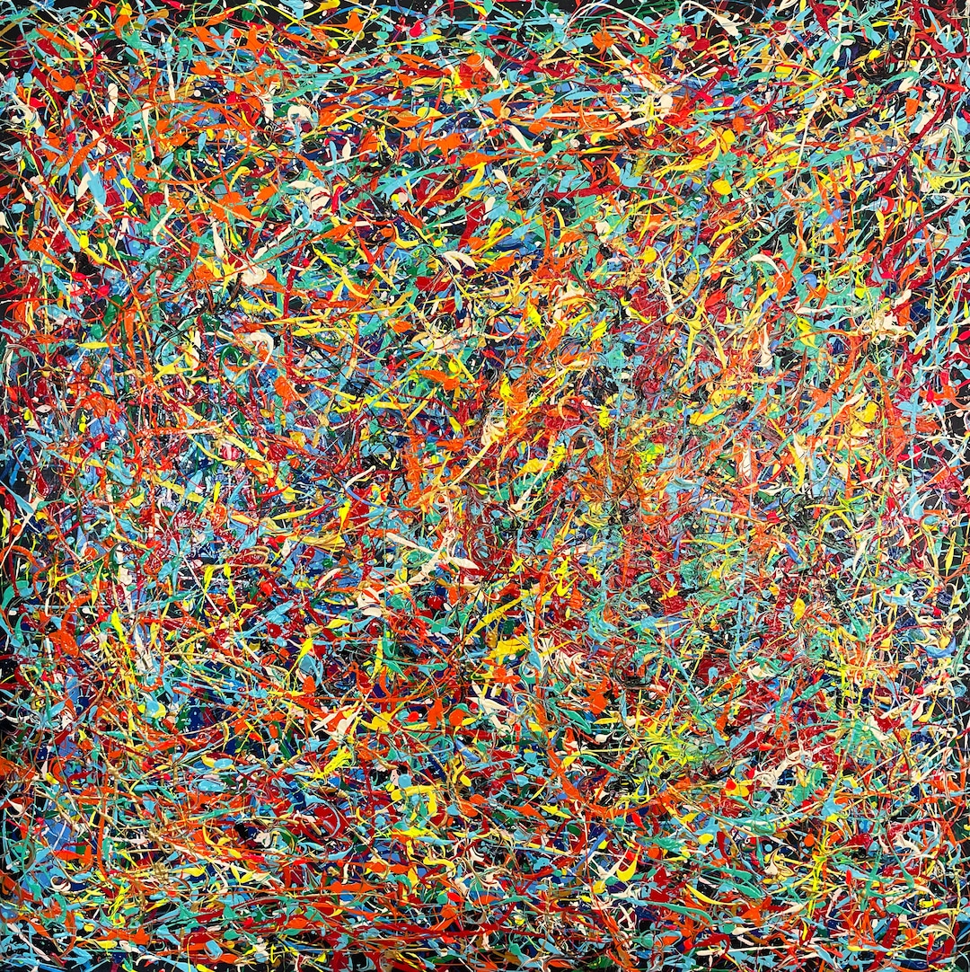 Abstract Jackson Pollock Inspired Art, Jackson Pollock Large Artwork ...
