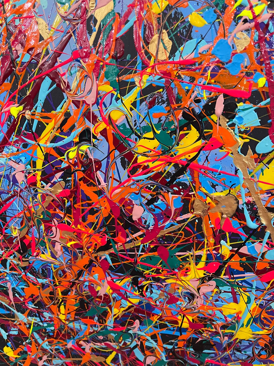 Abstract Jackson Pollock Inspired Art, Jackson Pollock Large Artwork ...
