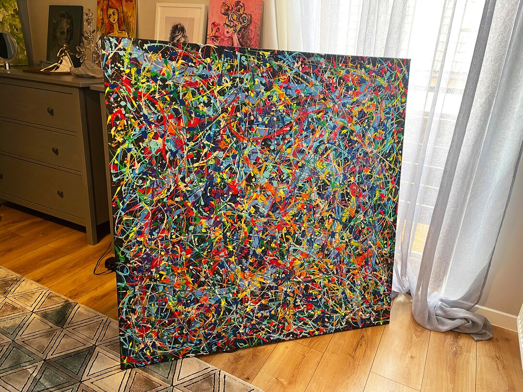 Abstract Jackson Pollock Inspired Art, Jackson Pollock Large Artwork ...