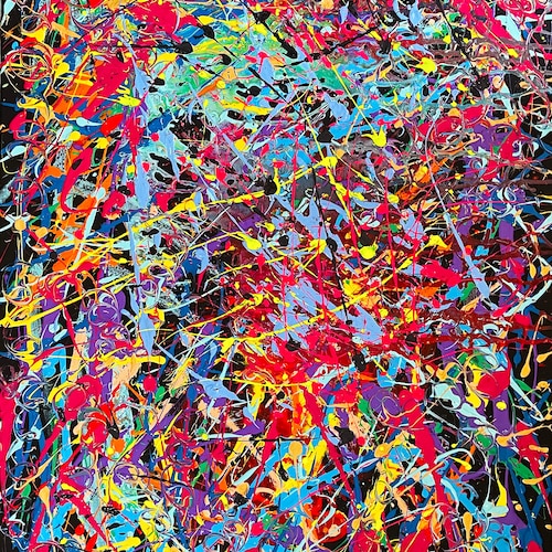 Jackson Pollock Style Painting.large Wall Art .62. - Etsy