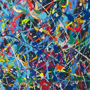 Abstract Jackson Pollock Inspired Art, Jackson Pollock Large Artwork ...