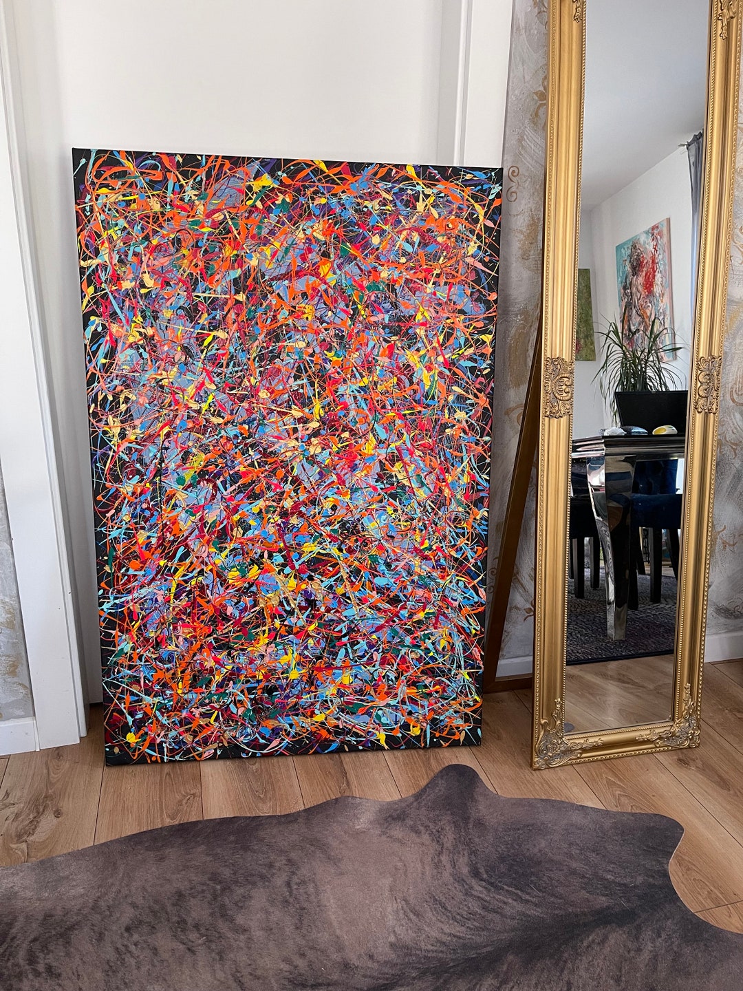 Abstract Jackson Pollock Inspired Art, Jackson Pollock Large Artwork ...