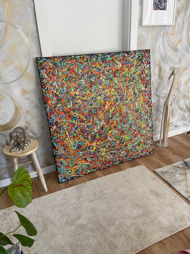 Abstract Jackson Pollock Inspired Art, Jackson Pollock Large Artwork ...
