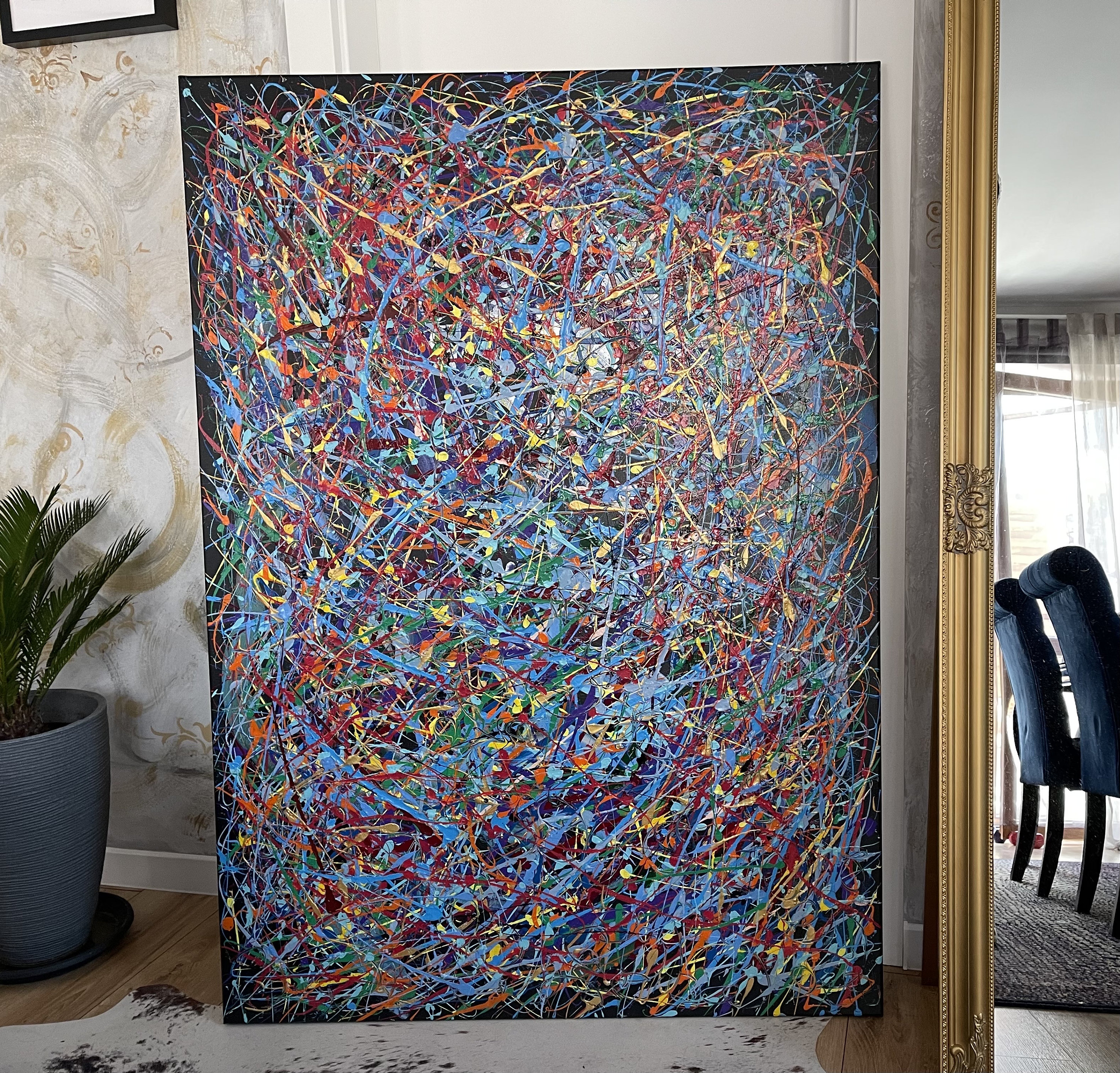 Abstract Jackson Pollock Inspired Art, Jackson Pollock Large Artwork ...