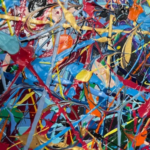 Abstract Jackson Pollock Inspired Art, Jackson Pollock Large Artwork ...