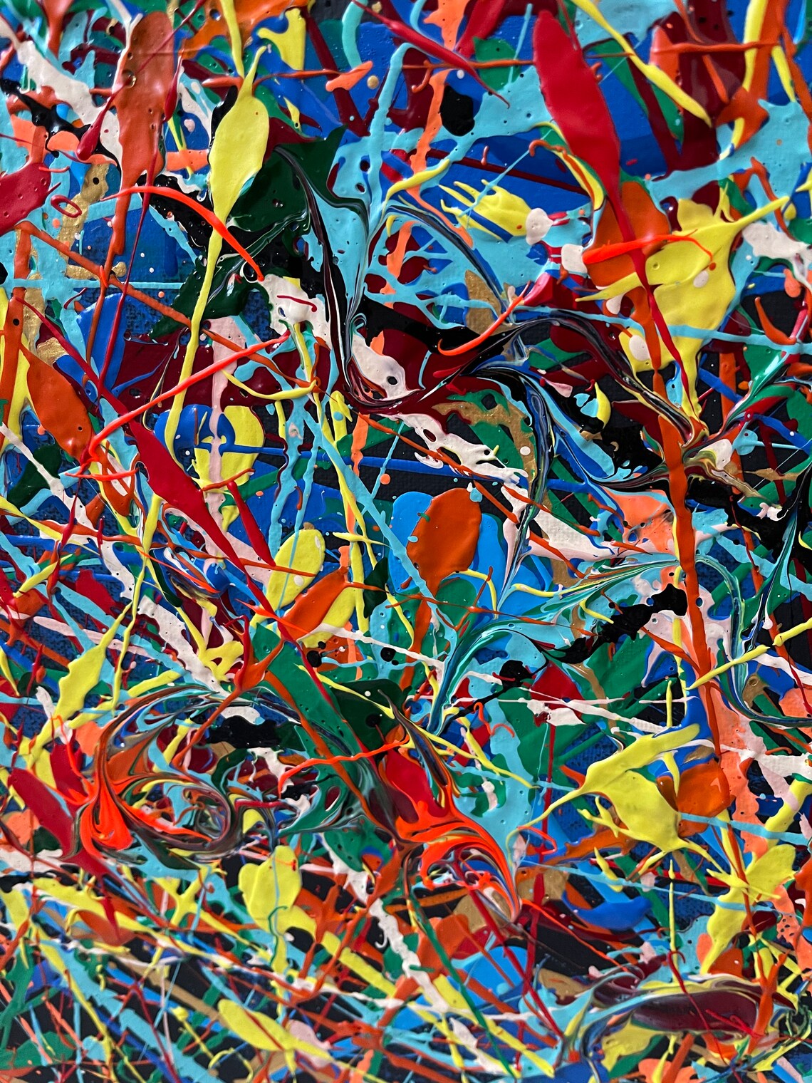 Abstract Jackson Pollock Inspired Art, Jackson Pollock Large Artwork ...
