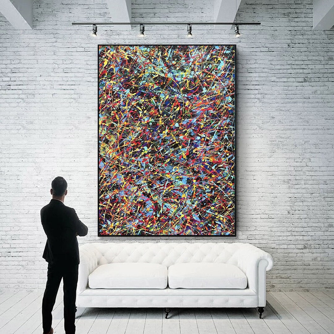 Abstract Jackson Pollock Inspired Art, Jackson Pollock Large Artwork ...
