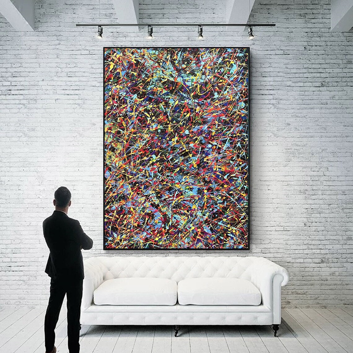 Abstract Jackson Pollock Inspired Art, Jackson Pollock Large Artwork ...