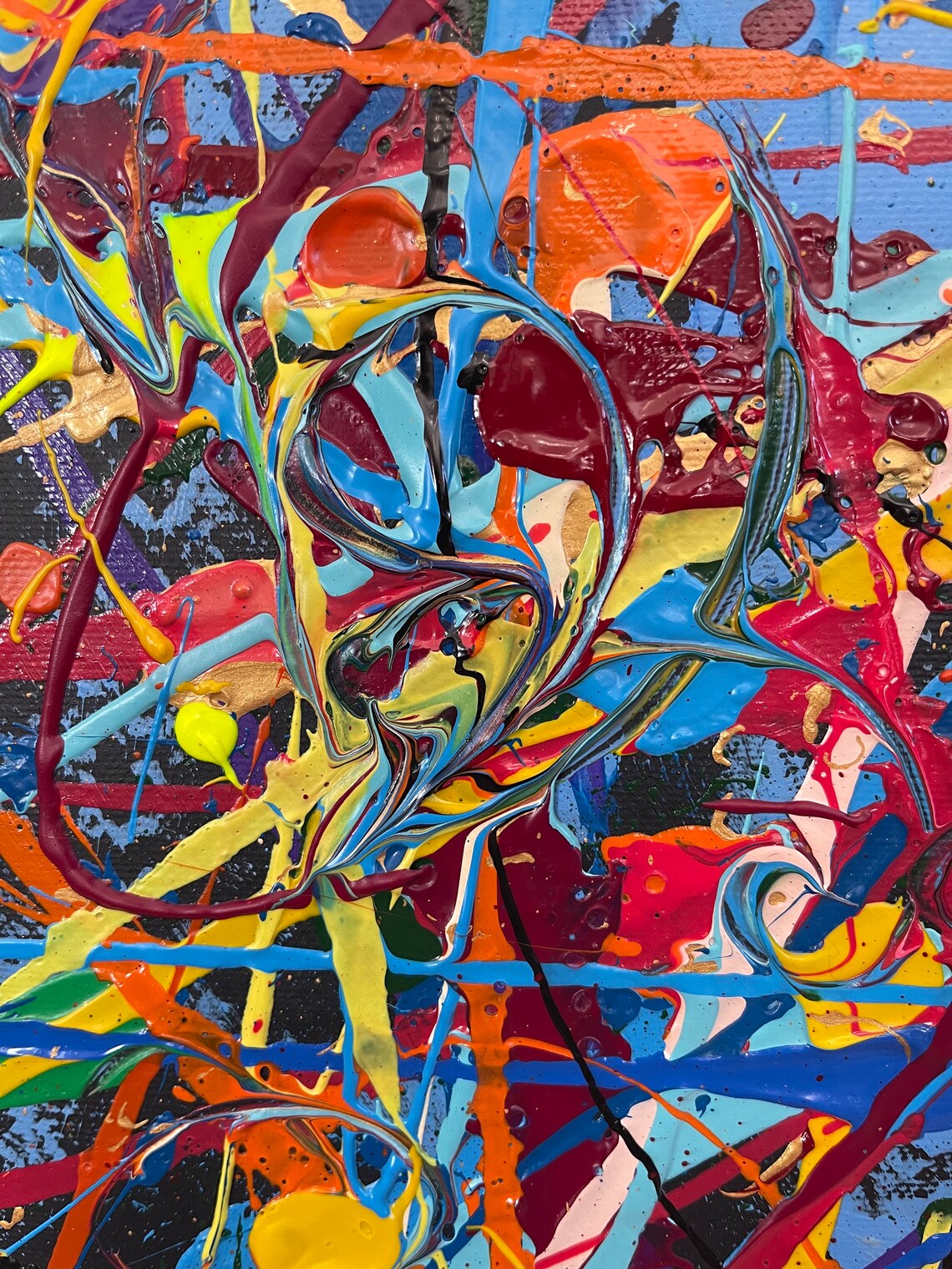 Abstract Jackson Pollock Inspired Art, Jackson Pollock Large Artwork ...