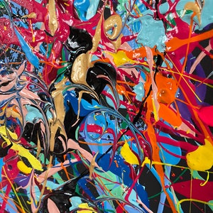 Abstract Jackson Pollock Inspired Art, Jackson Pollock Large Artwork ...