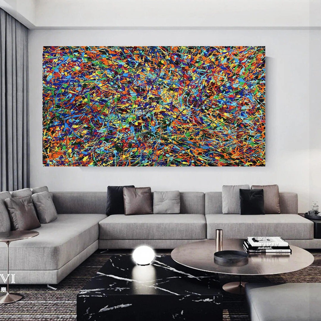Abstract Jackson Pollock Inspired Art, Jackson Pollock Large Artwork ...