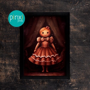 Gingerbread Girl, Art Print, Wall Decor, Vintage Poster, Art Print ...