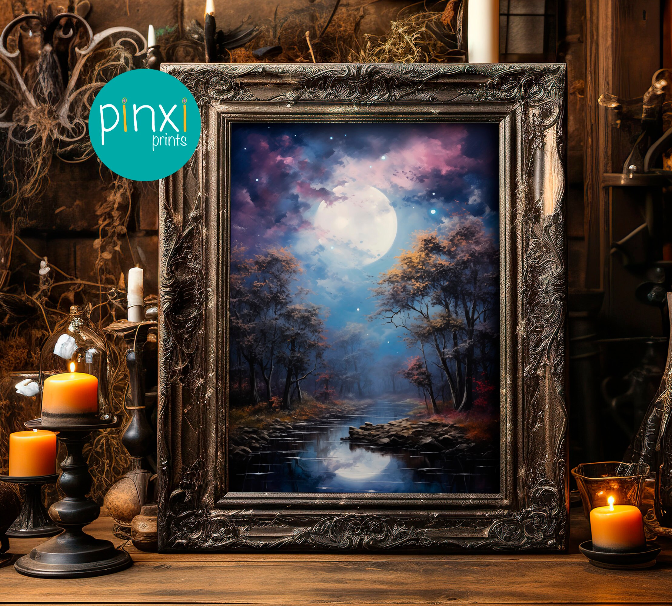 Moonlit Waters, Art Print, Vintage Poster, Poster Print, Classical ...