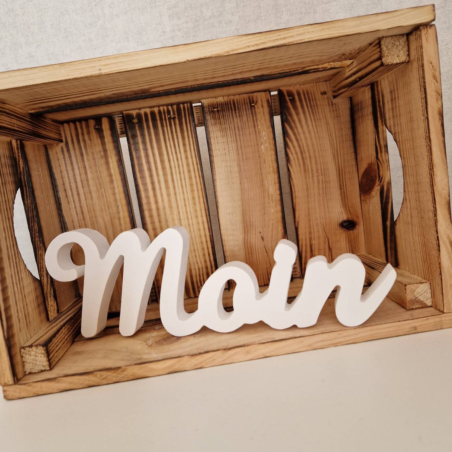 Schriftzug Moin zum hinstellen, Moin Dekoelement, Maritime Tischdeko ...