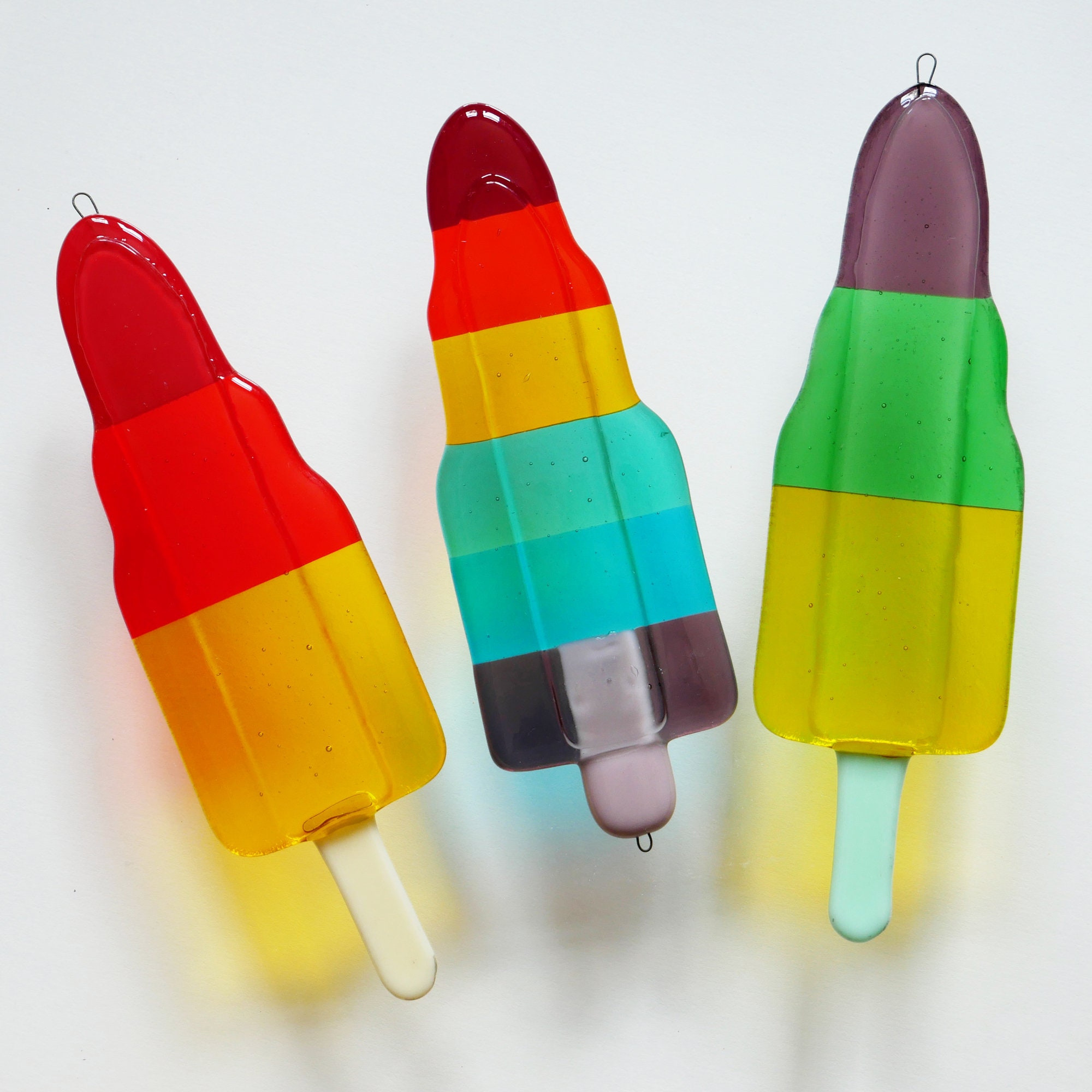 Retro Zoom Rocket Ice Lolly Pop in Fused Glass | Etsy