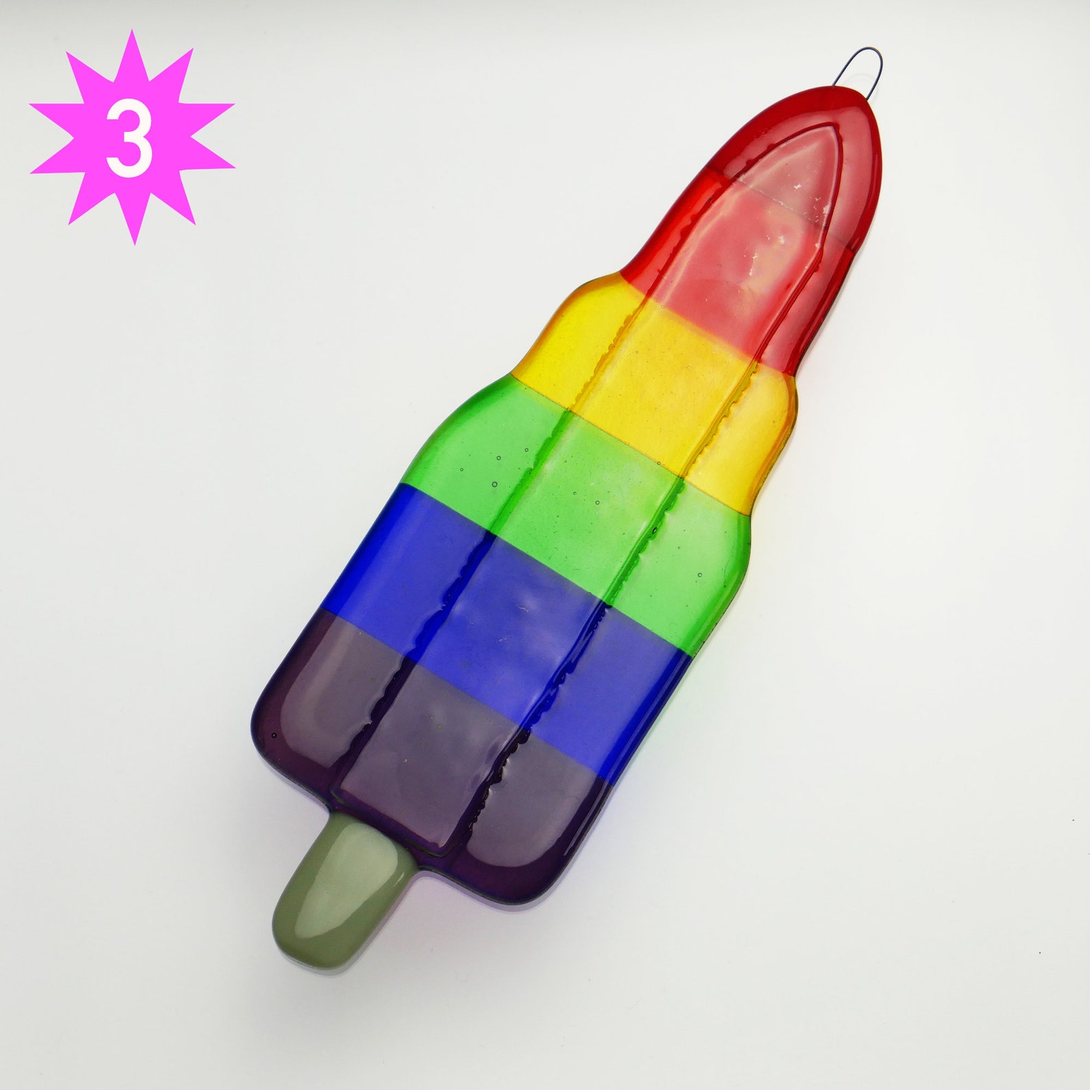 Retro Zoom Rocket Ice Lolly Pop in Fused Glass | Etsy