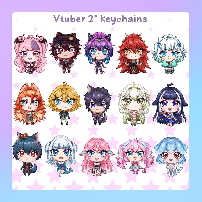 Vtuber Keychains 2 Inch - Etsy