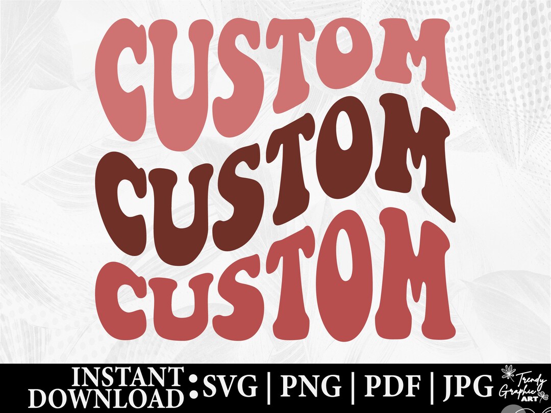 Custom Wavy Letters SVG PNG PDF Jpg , Colorful Stacked Wavy Letters, Custom Order Svg, Vintage ...