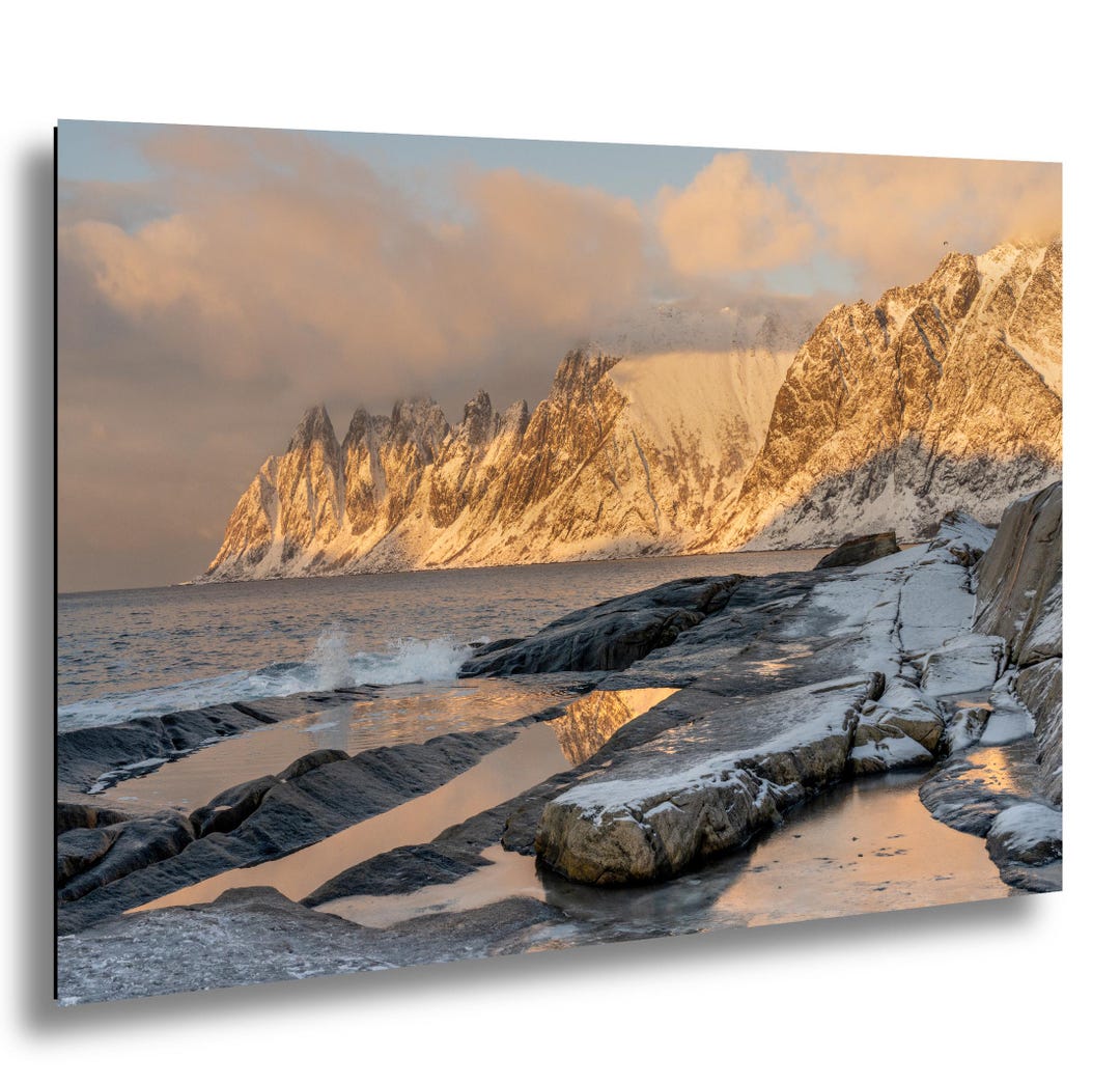 Senja Norway Landscape Print, Mountain Reflection Photo, Arctic Coast ...