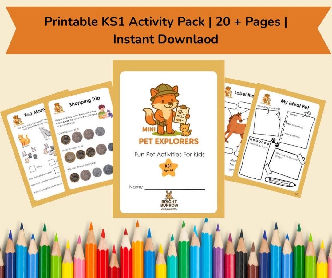 Pet Activity Pack for Kids | KS1 Printable Worksheets | Home Education ...
