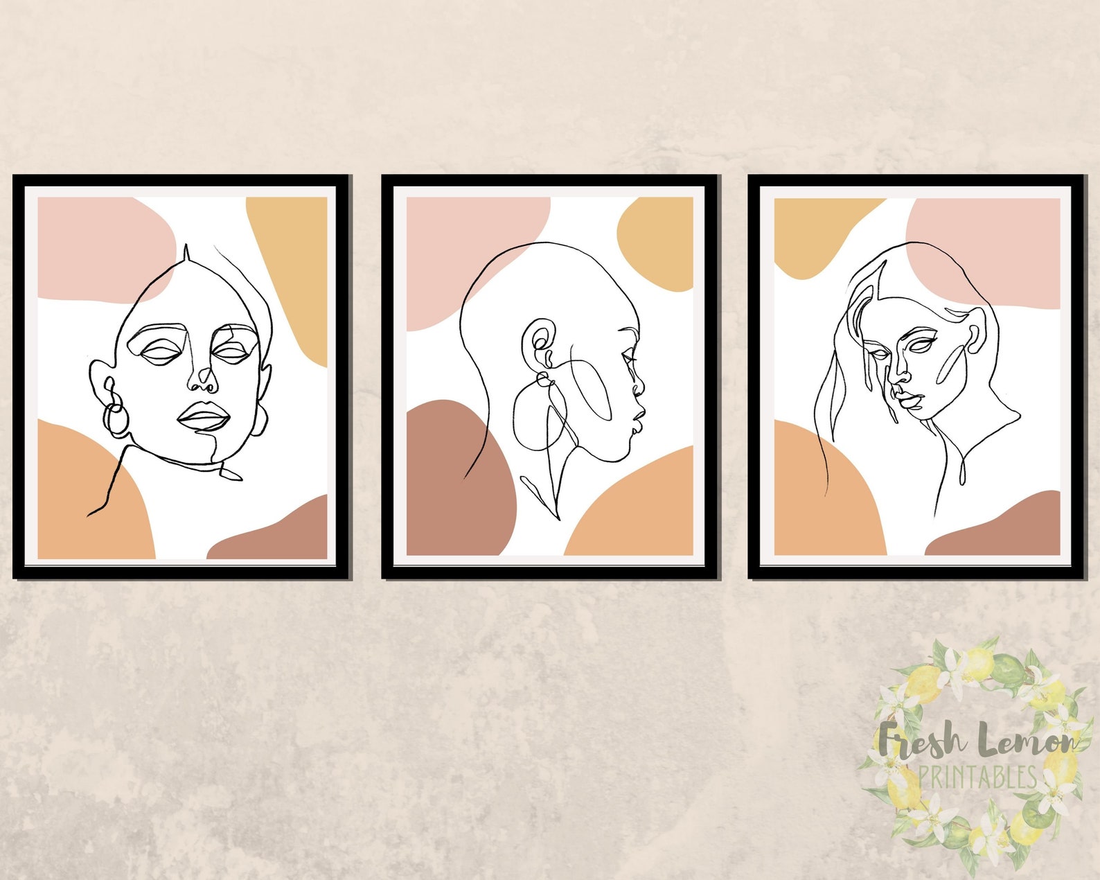 Single line drawing woman line art set of 3 minimalist and | Etsy