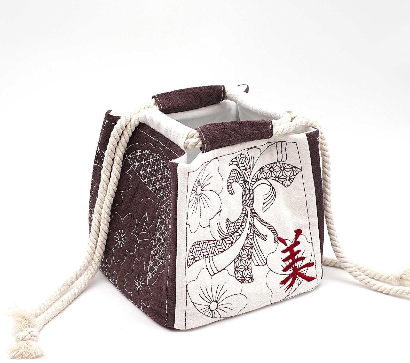 Chocolate Brown Japanese Drawstring Pouch Kanji Komebukuro - Etsy