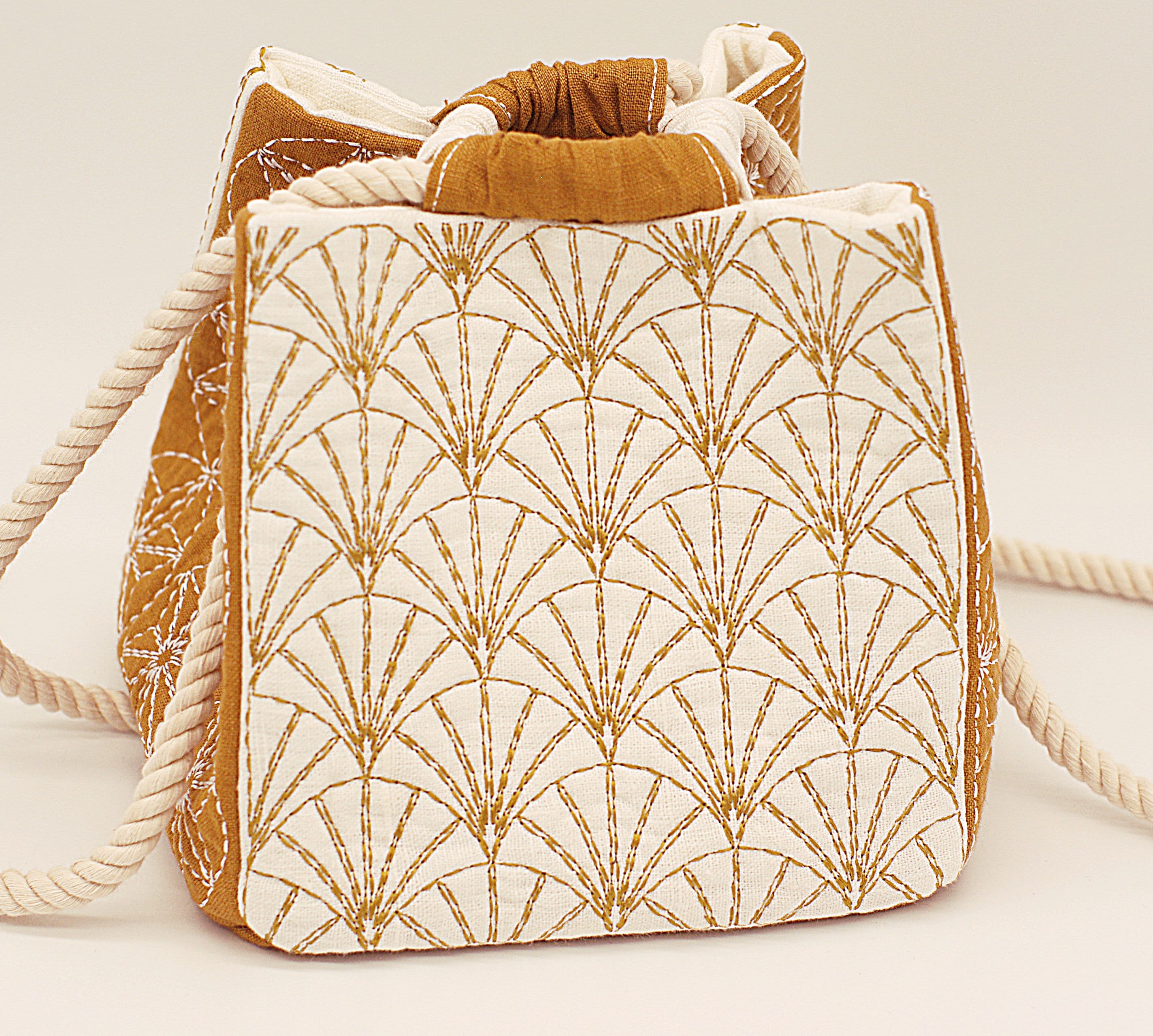 Japanese Drawstring Pouch - Komebukuro - Sashiko Quilt Embroidery ...