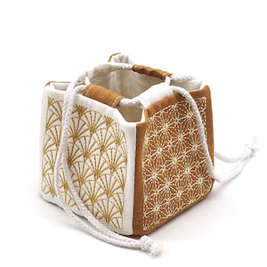 Japanese Drawstring Pouch - Komebukuro - Sashiko Quilt Embroidery ...