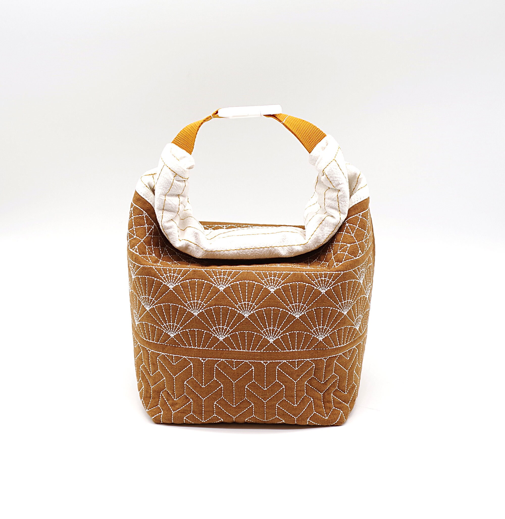 Sashiko Lunch Bag. Japanese Drawstring - Komebukuro - XL - Sashiko ...