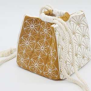 Japanese Drawstring Pouch - Komebukuro - Sashiko Quilt Embroidery ...
