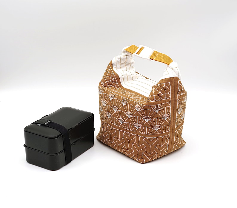 Sashiko Lunch Bag. Japanese Drawstring Komebukuro XL - Etsy