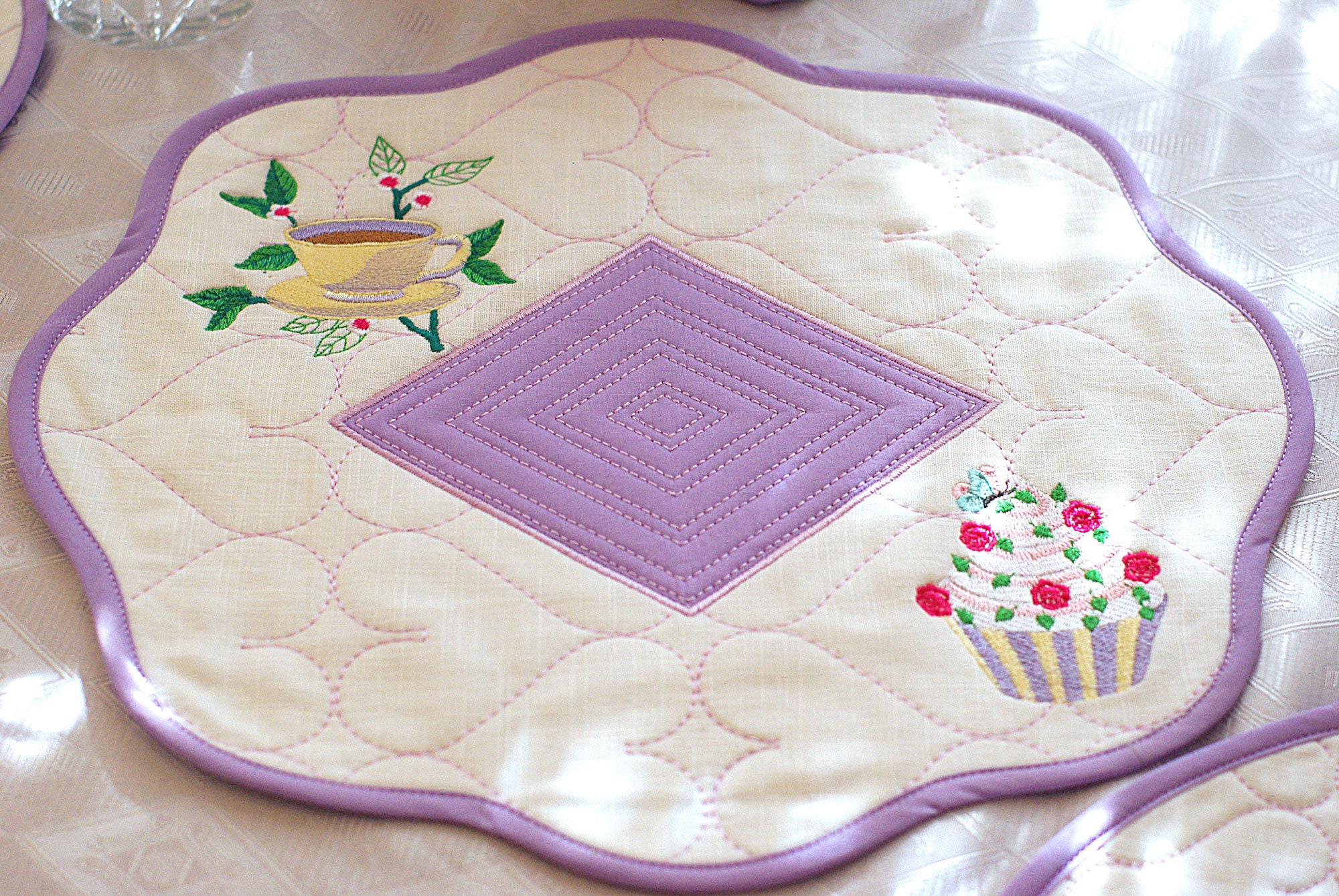 Lilac Tea Set Embrodiered Teapot Warmer Elegant Table Decor - Etsy