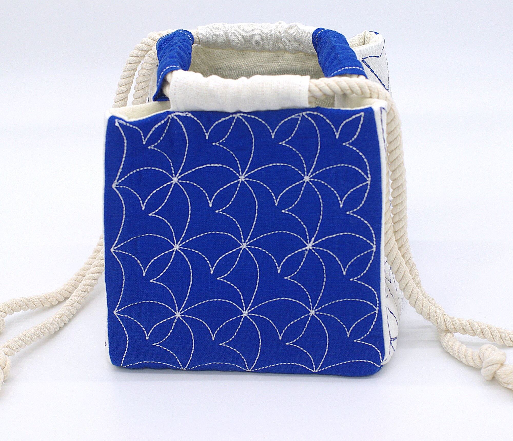 Royal Blue Japanese Drawstring Pouch Komebukuro Sashiko - Etsy