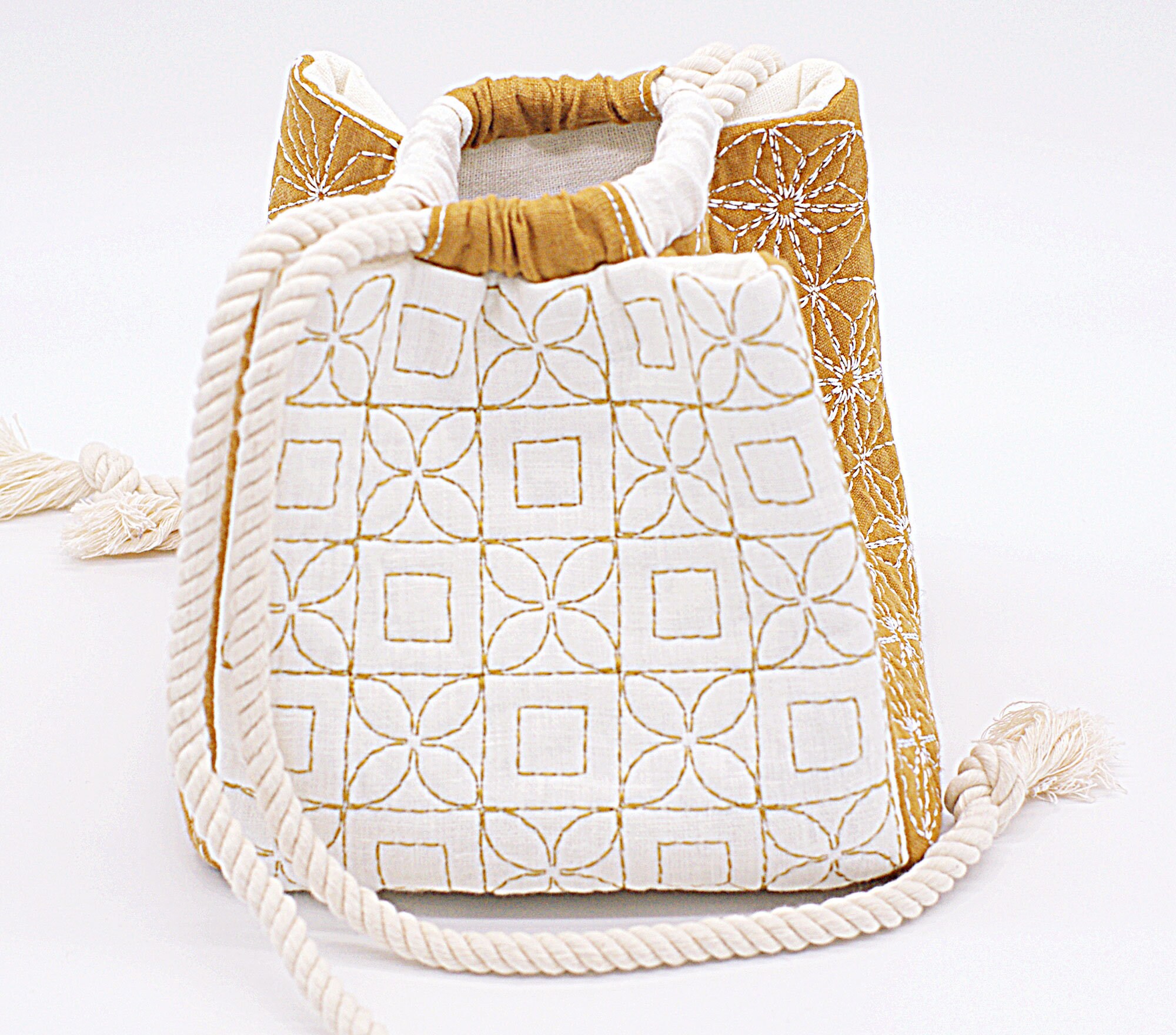 Japanese Drawstring Pouch Komebukuro Sashiko Quilt | Etsy