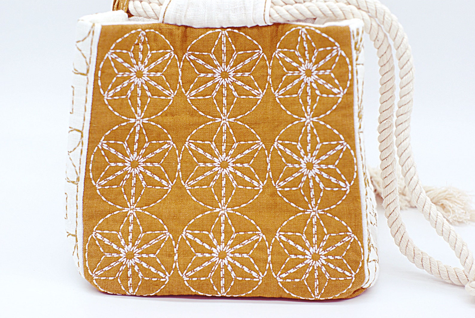 Japanese Drawstring Pouch - Komebukuro - Sashiko Quilt Embroidery ...