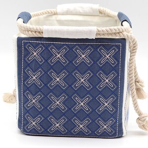 Indigoblue Japanese Drawstring Pouch - Maritime Komebukuro - Sashiko ...