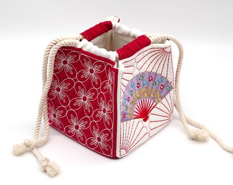 Khaki Japanese Drawstring Pouch ROUND Kanji Komebukuro - Etsy