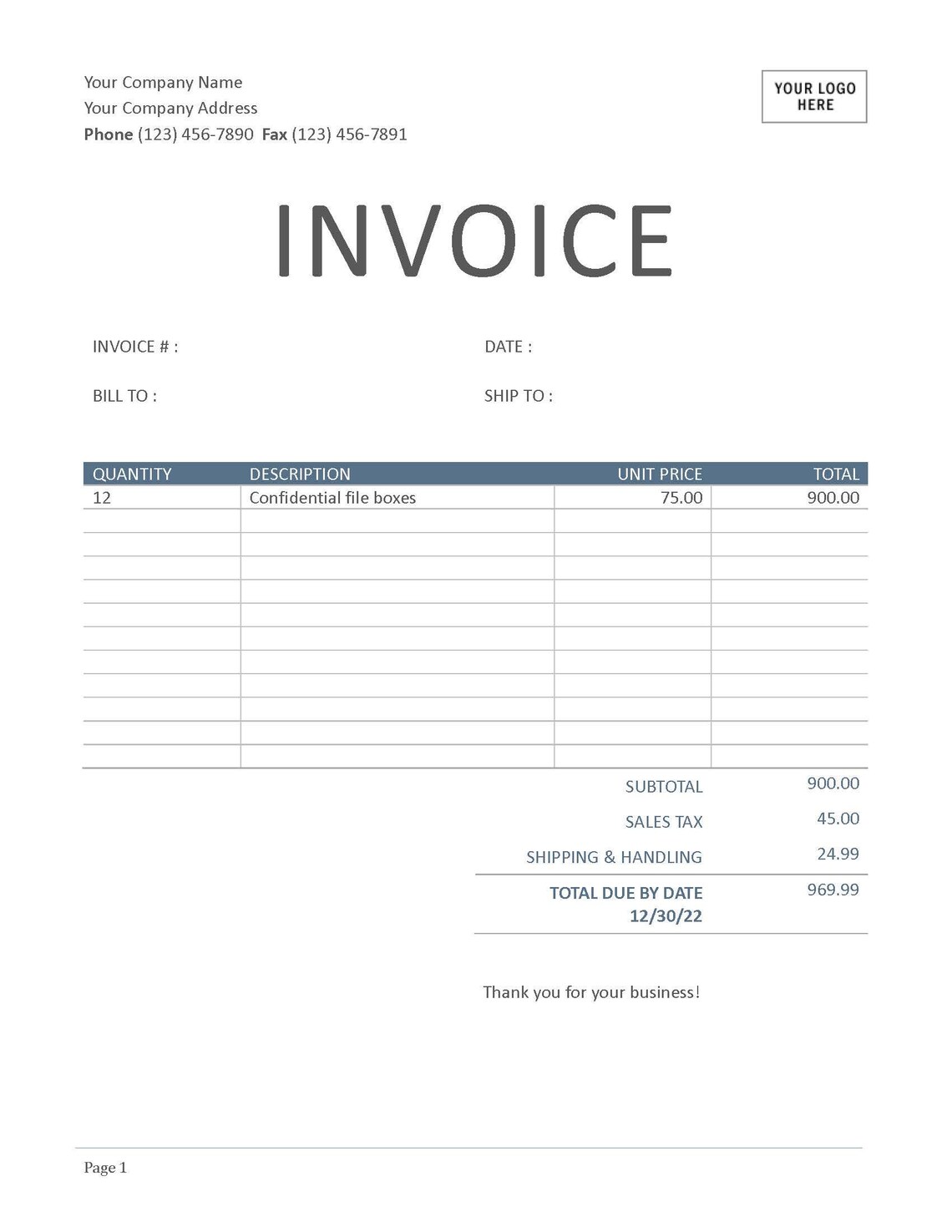 Simple Invoice + Quote + Receipt + Expense Tracker Bundle | Word ...