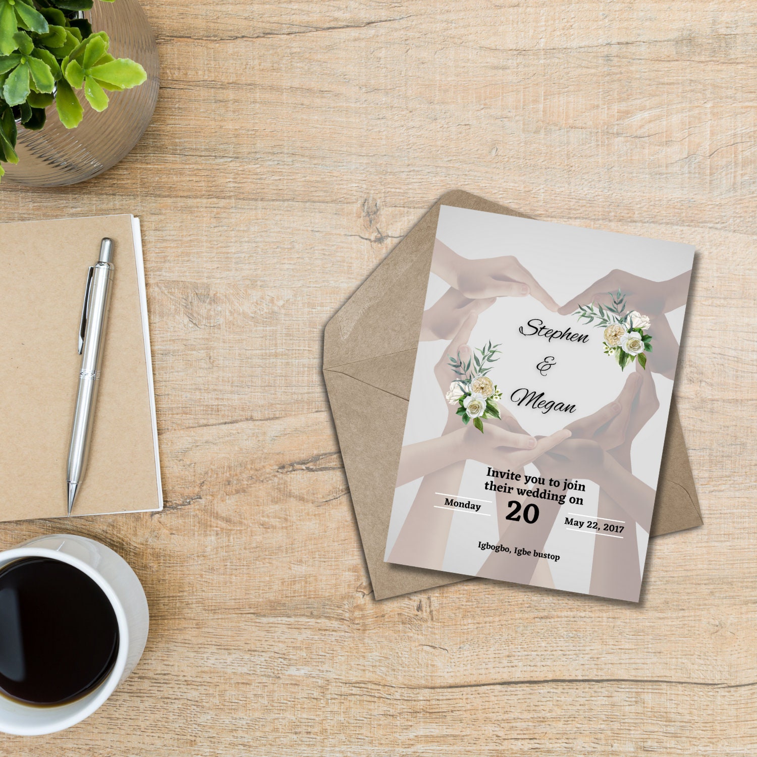 Modern Wedding Invitations Template, Instant Download Printable Invites ...